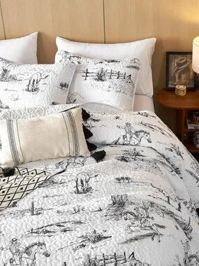 Other | Western Quilt Set Rustic Ranch Life With Cowboy Southwestern ...